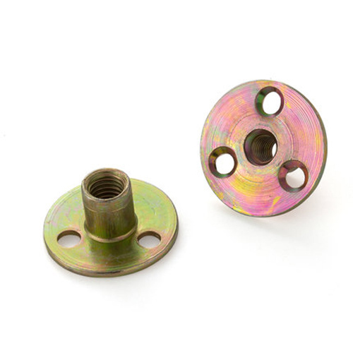 M6 M8 M10 Furniture T Nuts Three Hole Lock Nut Round Base Zinc Plated ...