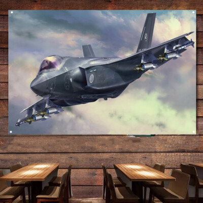 F-35A Lightning Stealth Fighter Banner Flag Canvas Painting Tapestry ...