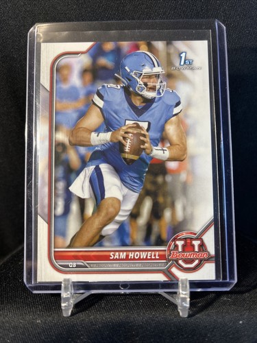Sam Howell 1st Rookie 2022 Topps Bowman University Football #81 CARD ...