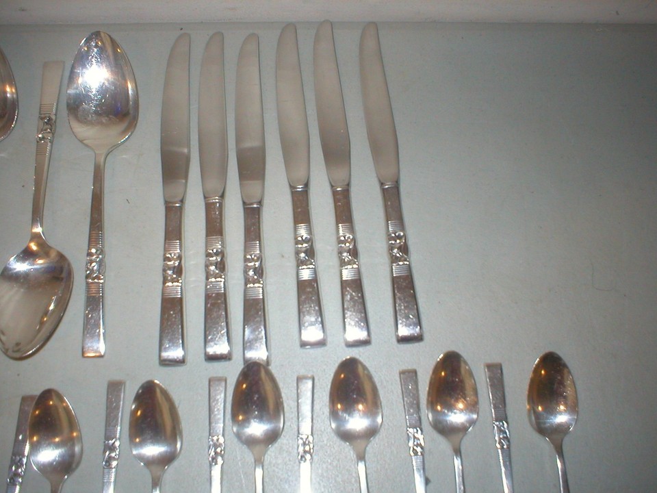 Oneida Community Morning Star Silver Plate Silverware 41 Pieces Vintage ...