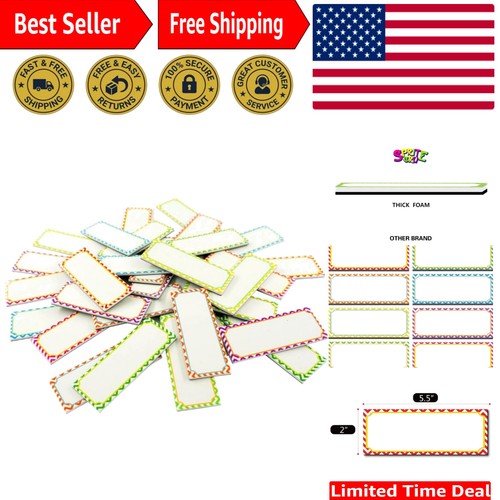 Vibrant 5.5" x 2" Magnetic Dry Erase Labels - 32 Pack for Home and ...