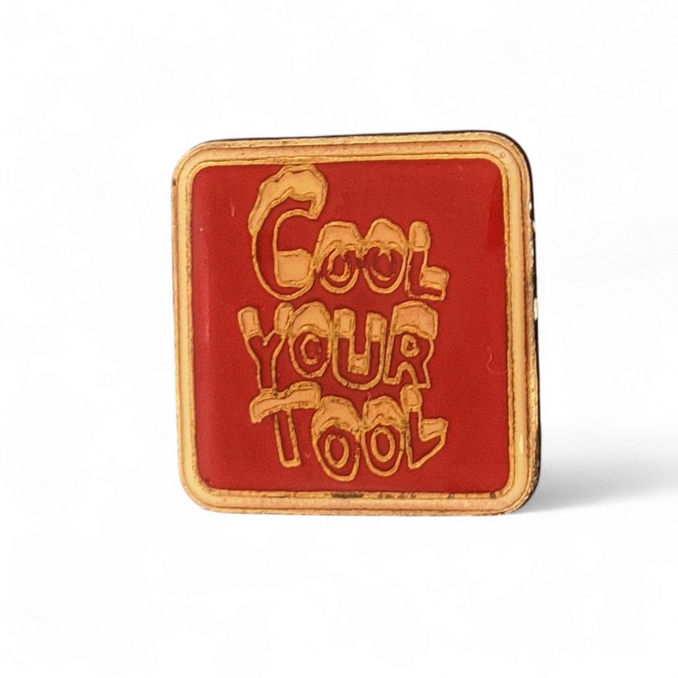Vintage Cool Your Tool Lapel Pin Red Gold Tone Square Pin Funny Slogan ...