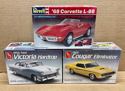 LOT OF MODEL KITS 1956 FORD CROWN VIC COUGAR ELIMINATOR CHEVY CORVETTE ...