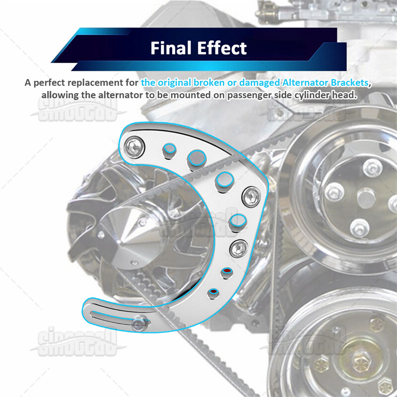 For Small Block Chevy LWP Alternator Bracket SBC 283 327 350 Long Water ...