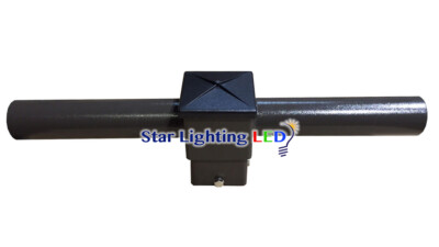 2 LIGHT SQUARE POLE ARM, 2 ARM MOUNT BULLHORN | eBay