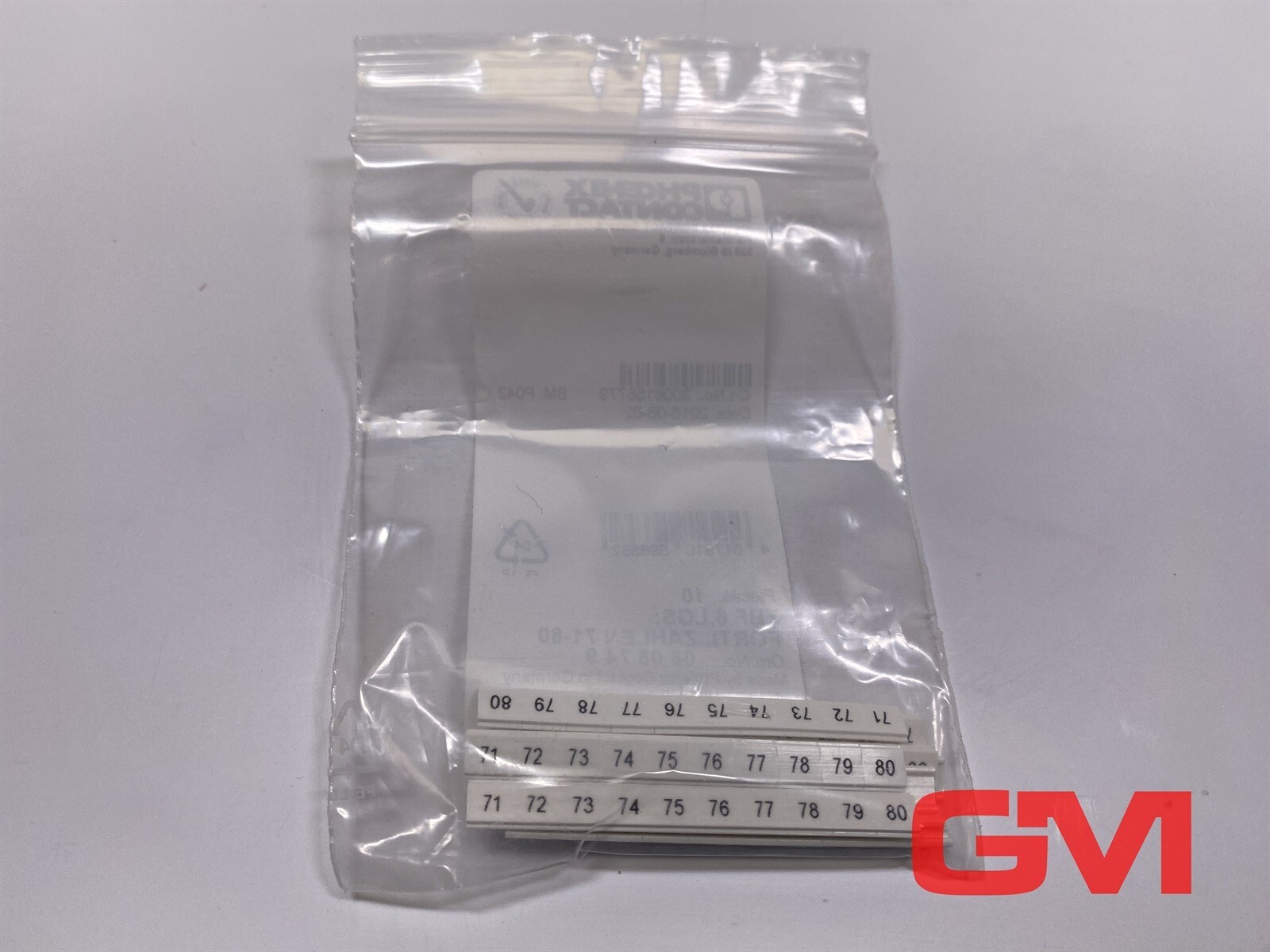 VE 10x Phoenix Contact Zackband ZBF 6,LGS:FORTL.ZAHLEN 71-80 marker ...