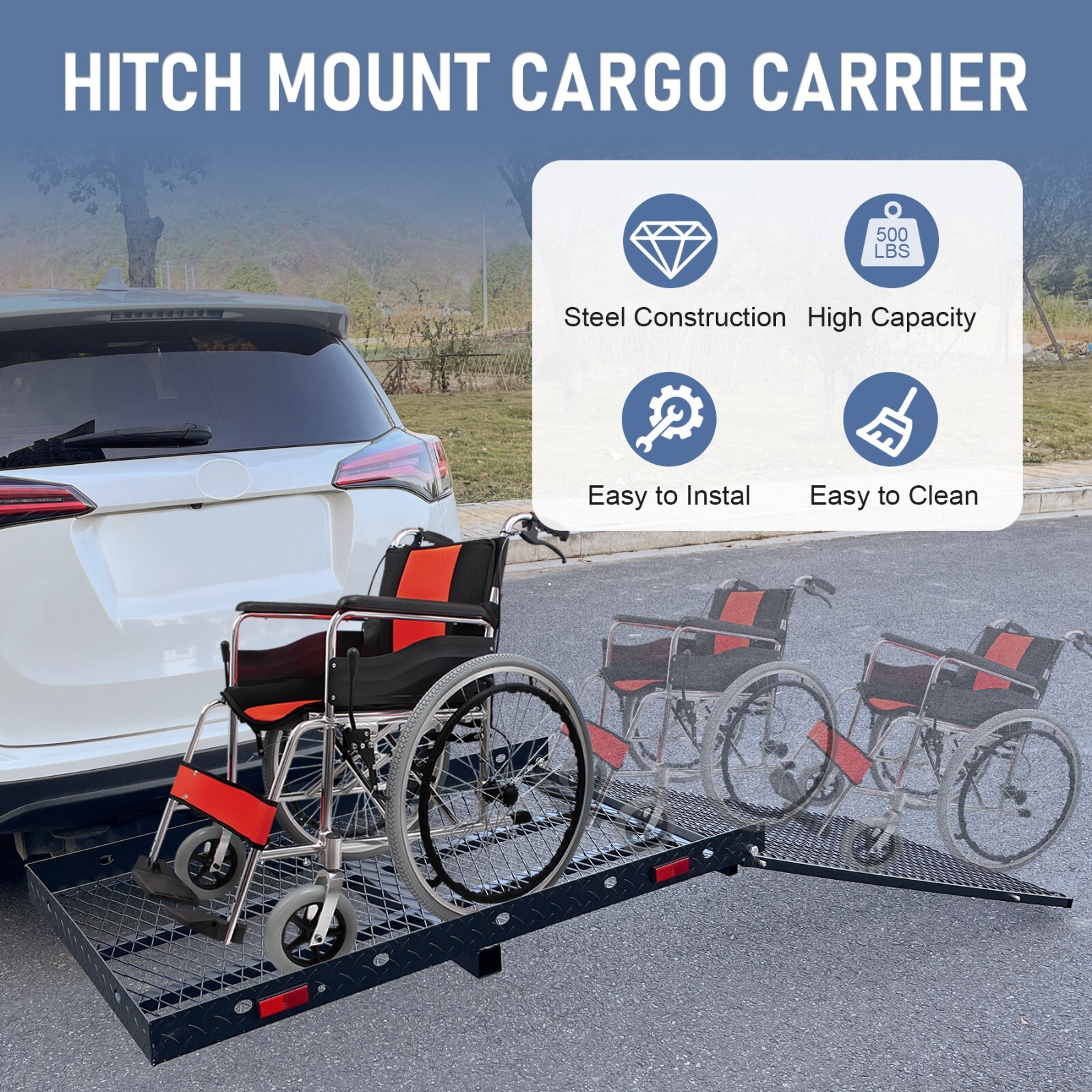 Folding Wheelchair Scooter Carrier Rack Disability Medical Rack Ramp ...