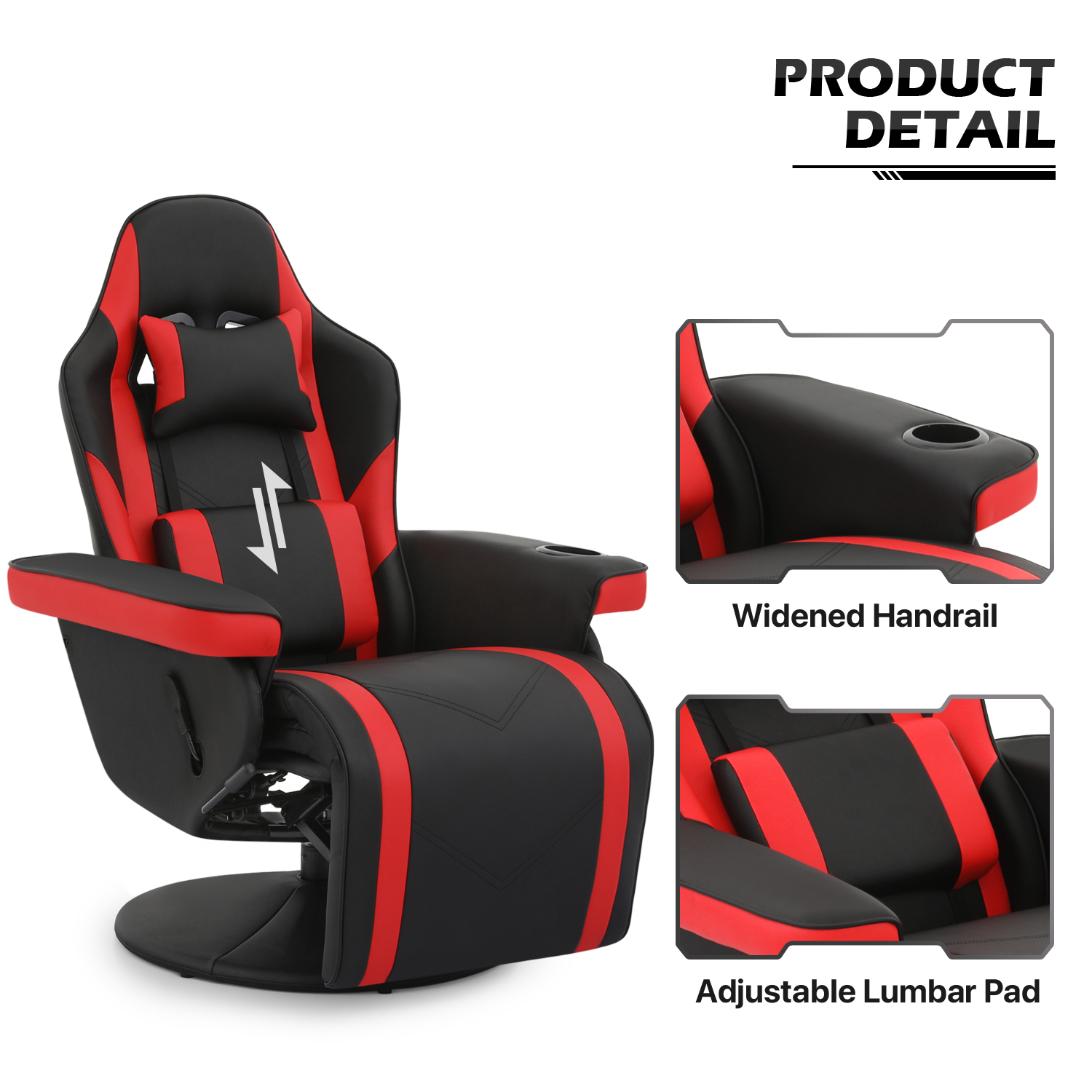 [LUMBAR SUPPORT+HEADREST]Gaming Computer Chair Ergonomic Recliner PC ...