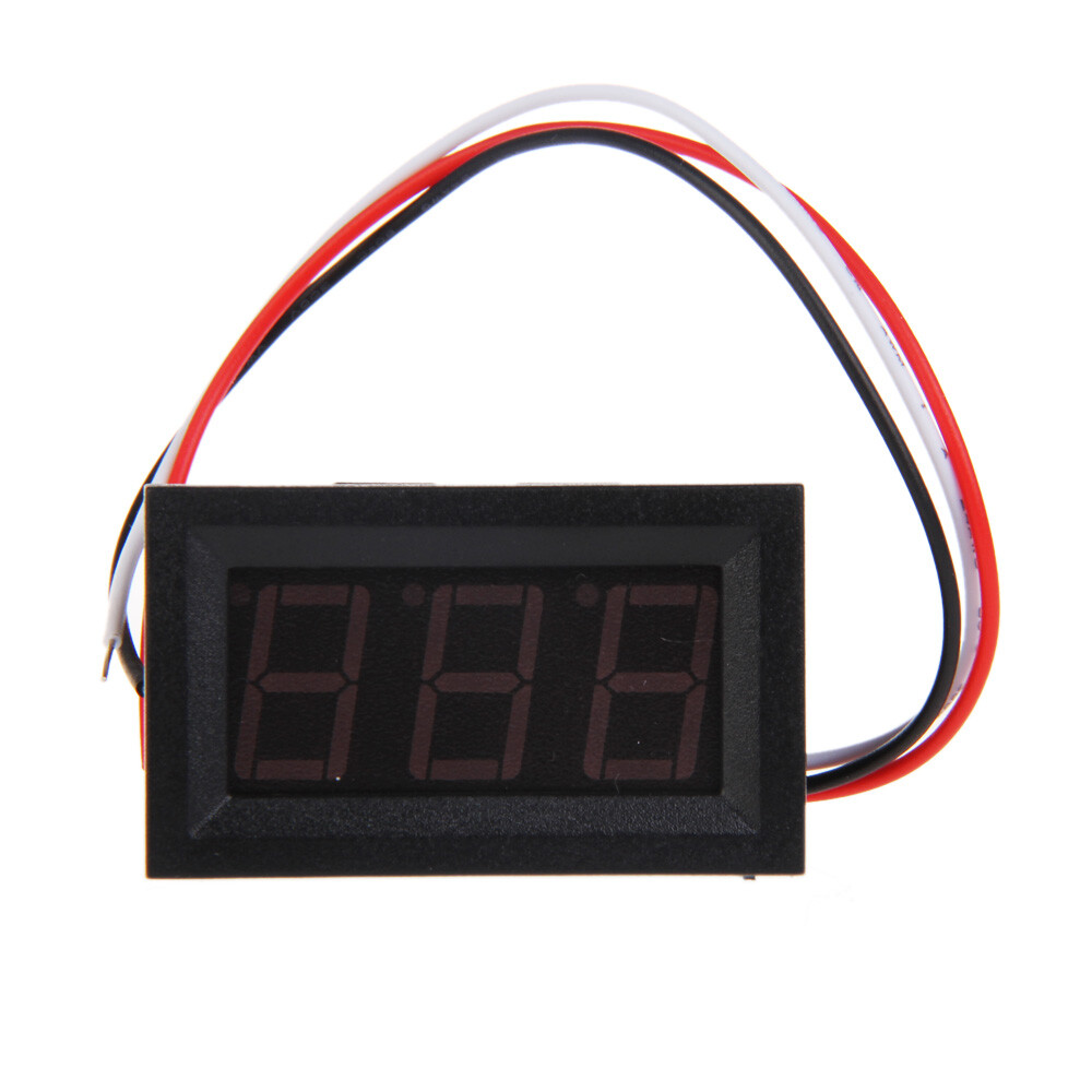Mini DC 10V Blue LED Panel 3 Wire Digital Display Voltage Voltmeter ...