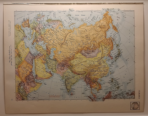Vintage EURASIA Atlas Map 1962 MSM Rand McNally Cosmopolitan World ...