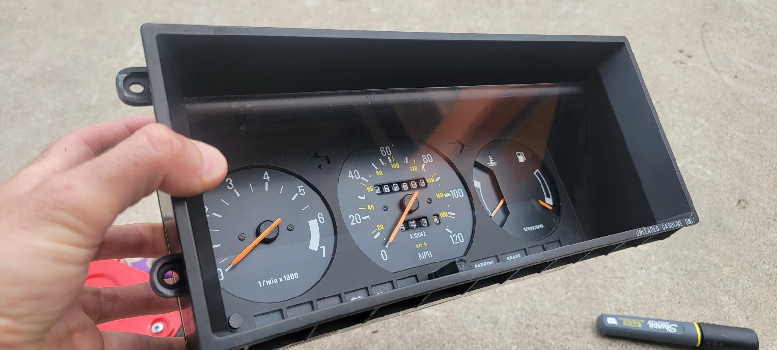1986-1991 Volvo 240 GL 242 244 245 Instrument Cluster Clock Tachometer ...