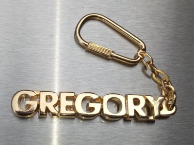EDLER SCHLÜSSELANHÄNGER GREGORY vergoldet Gold Name Keychain Geschenk ...