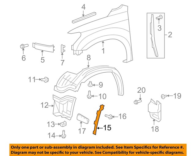 Toyota 538780C040 Genuine OEM Liner Extension Bracket for sale online ...
