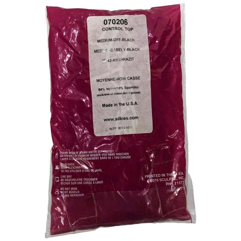 Silkies Control Top Pantyhose Medium Off Black Barely USA Sculptz 2016 ...