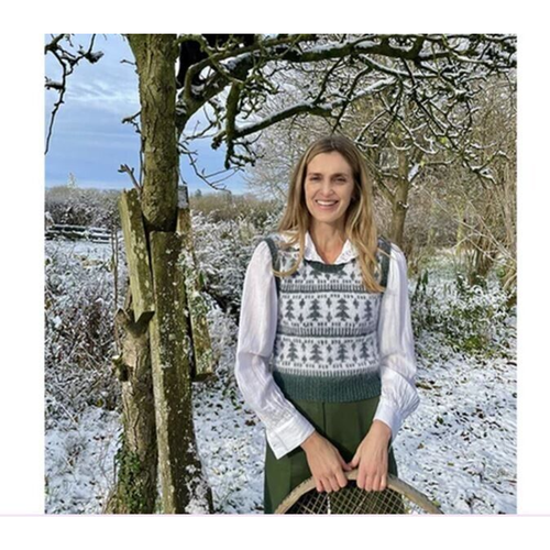 Cutter Brooks Michaela Buerger Hand Knitted Wool Christmas Vest Sz M | eBay