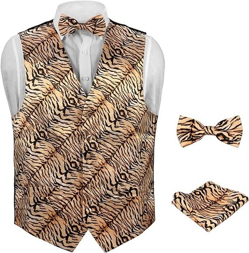 Concitor Men's Dress TIGER Animal Skin Pattern Design Mens Bow Tie ...
