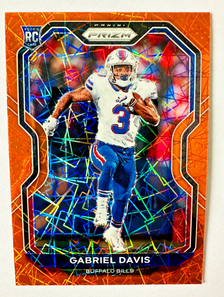 2020 Panini Prizm Gabriel Davis ORANGE Lazer Prizm RC #312 Bills Rookie ...