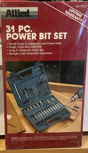 31PC POWER BIT SET ALLIED 1989 SEALED BOX SET | eBay