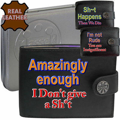 Text Wallet Real Leather Personalised Speak Slogan Funny Dad Men's Gift ...