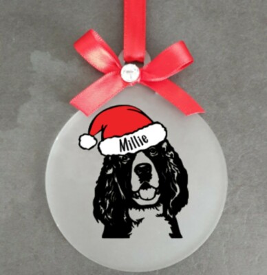 Springer Spaniel Personalised Memorial Gift Christmas Decoration Bauble ...