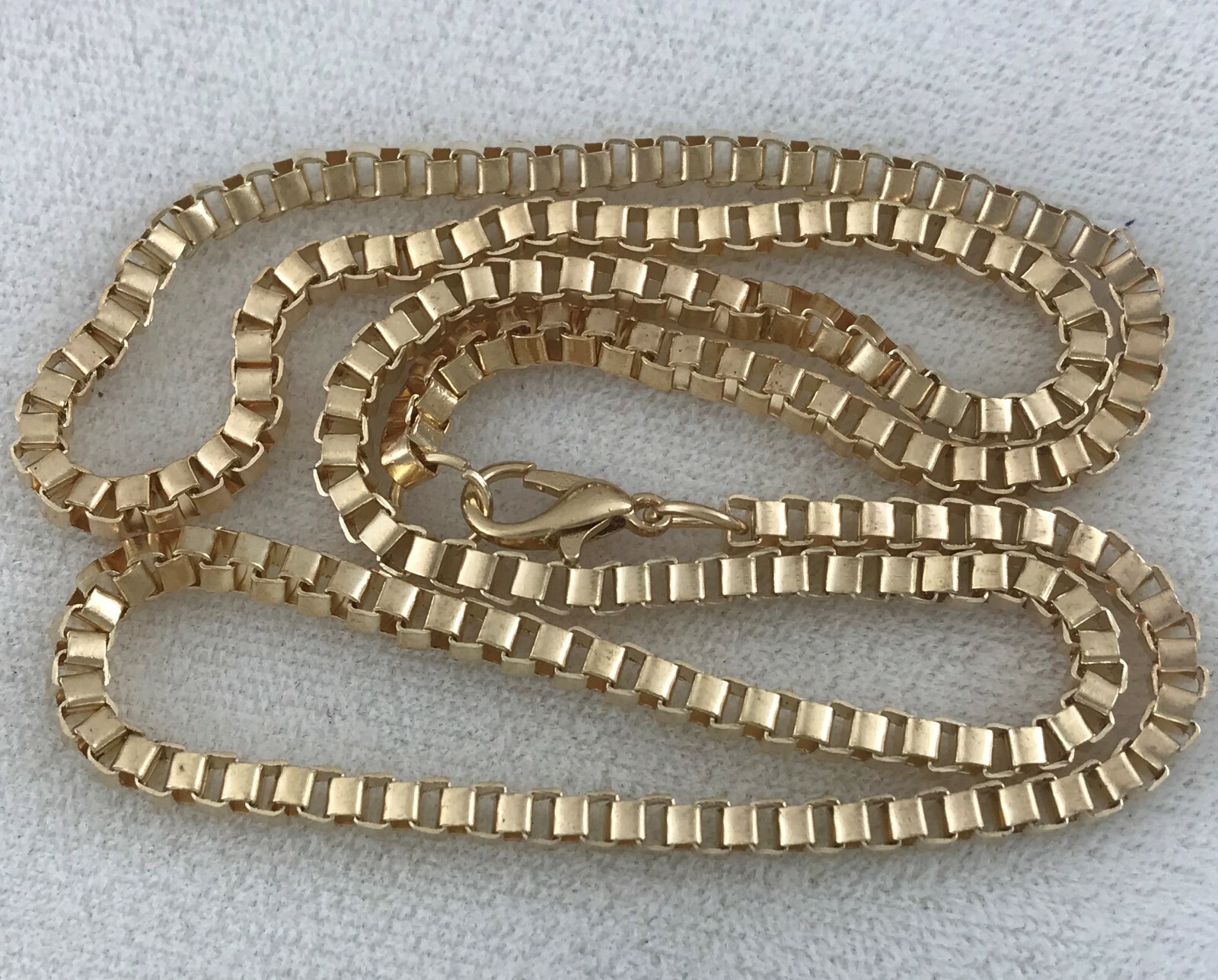 Square Box Link Chain Necklace Choker Anklet Bracelet 14k Gold Silver ...