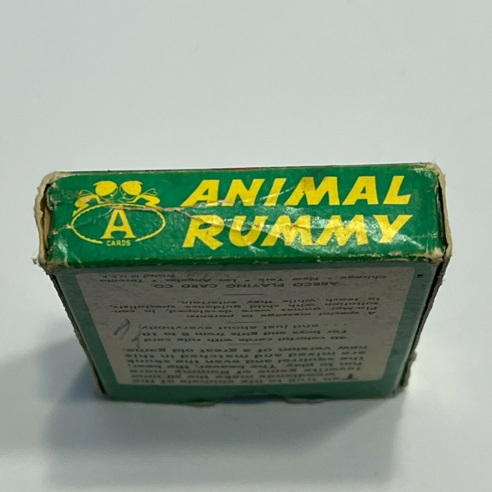 Animal Rummy Kids Card Game Arrco Playing Card Co. Vintage 1960s READ ...