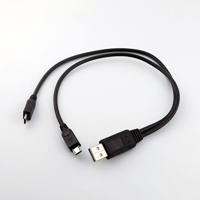 USB 2.0 A Male to Dual Micro USB Male Plug Y Splitter Adapter Data ...