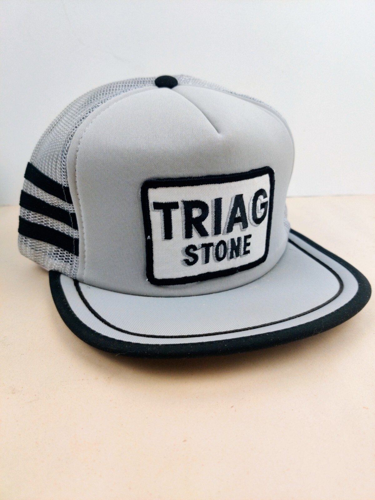 Vintage 3 Stripe Triage Stone Patch Trucker Hat Snapb… - Gem