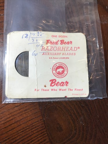 Fred Bear Razorhead Auxiliary blades one dozen | eBay