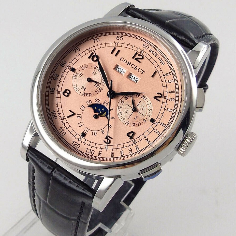 42mm corgeut sterile pink dial day multifunction Sea-gull automatic ...