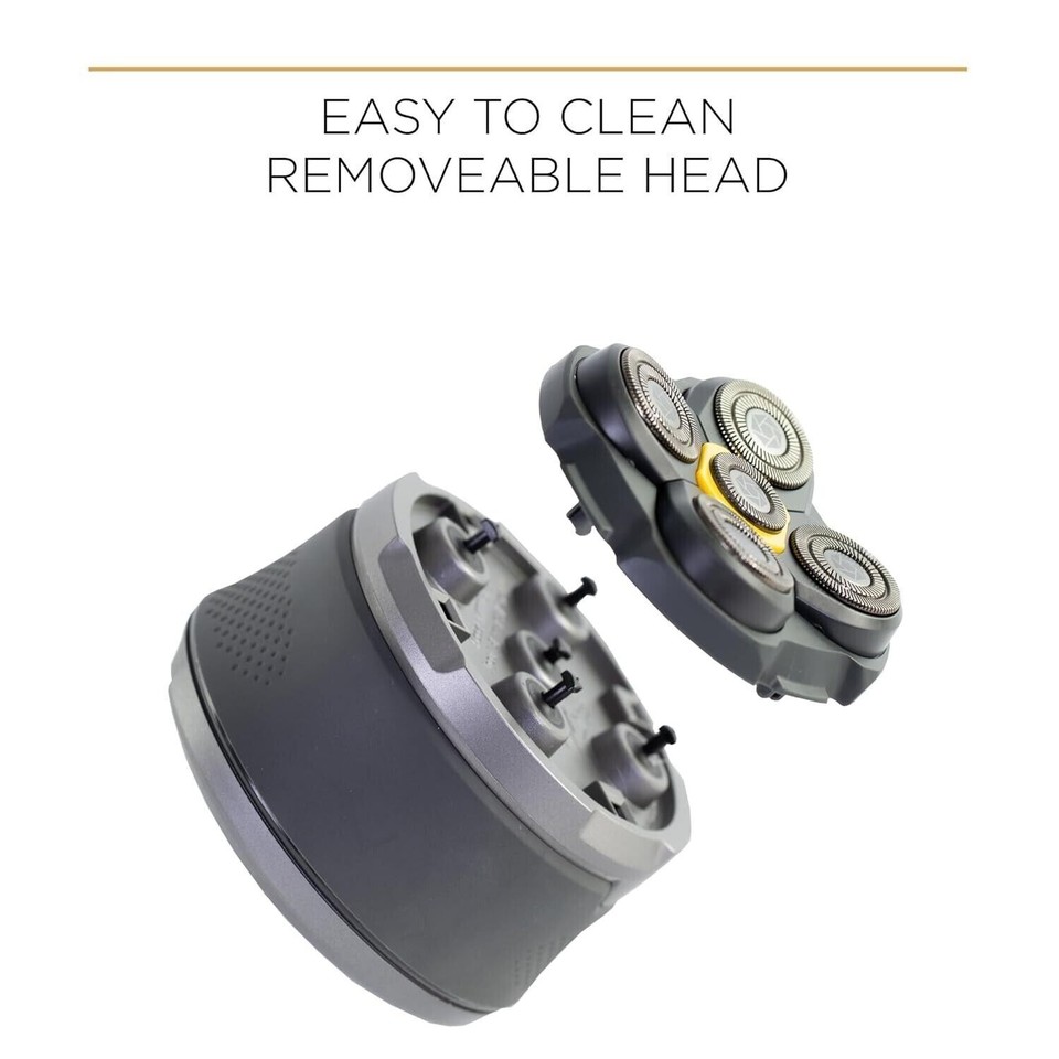 Microtouch Titanium Electric Head Shaver - Rechargeable Head and Face ...