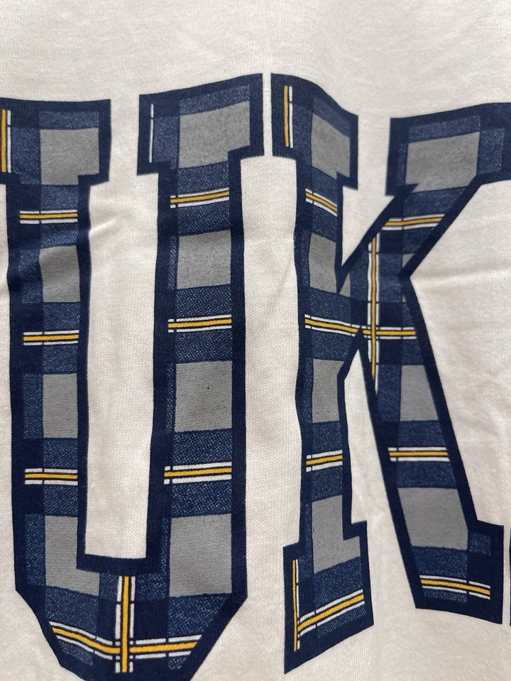 Vintage Duke University Shirt 1990’s Plaid Logo NWOT Pocket Tee Promo ...