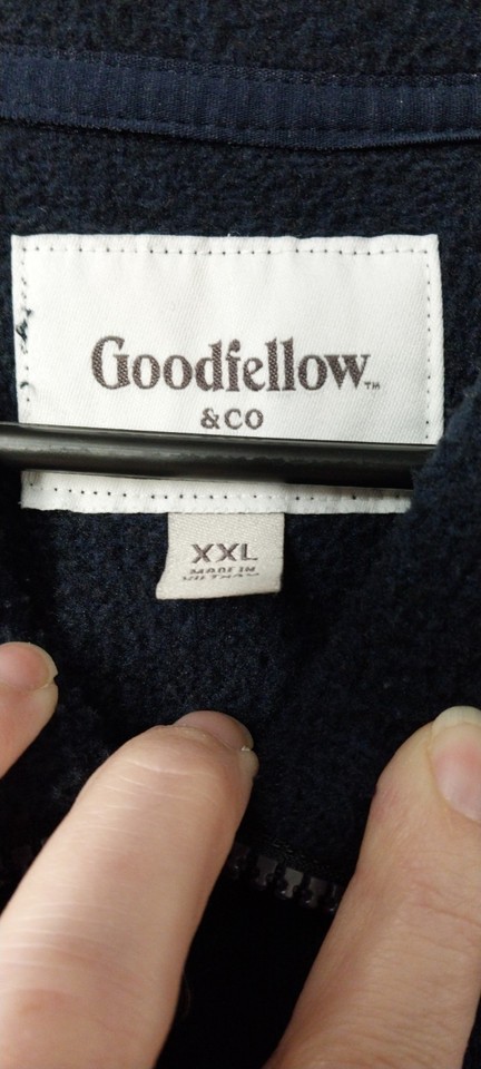 GOODFELLOW & CO Men’s Vest BLUE Polyester Size XXL Zipper Pockets Cozy ...
