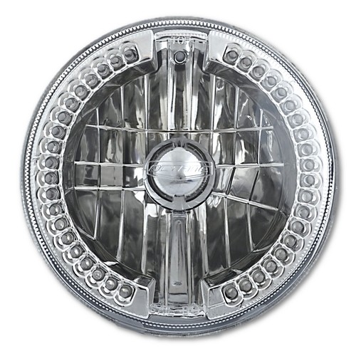 7" Green Split LED Halo Angel Eye Headlight Halogen Headlamp 60W Light ...