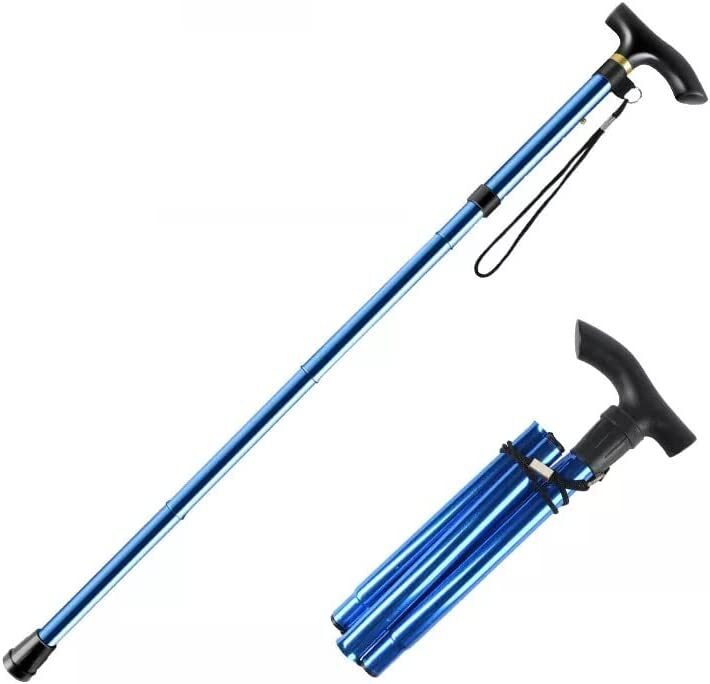 Easy Fold Walking Stick Adjustable Lightweight Aluminium Folding ...