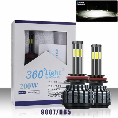 360° 6 Sided 9007/HB5 LED Headlight Bulb Kit Low Beams For Equinox 2005 ...