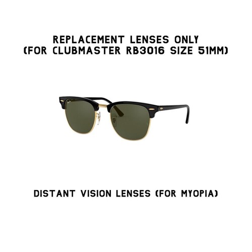 Ray-Ban Clubmaster RB3016 51mm Replacement Lenses Tinted Distant Vision Lenses | eBay