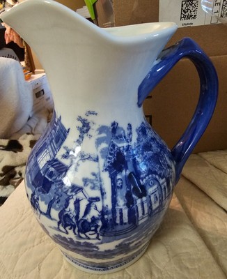 Vintage Victoria Ware Blue Transferware Pitcher | eBay