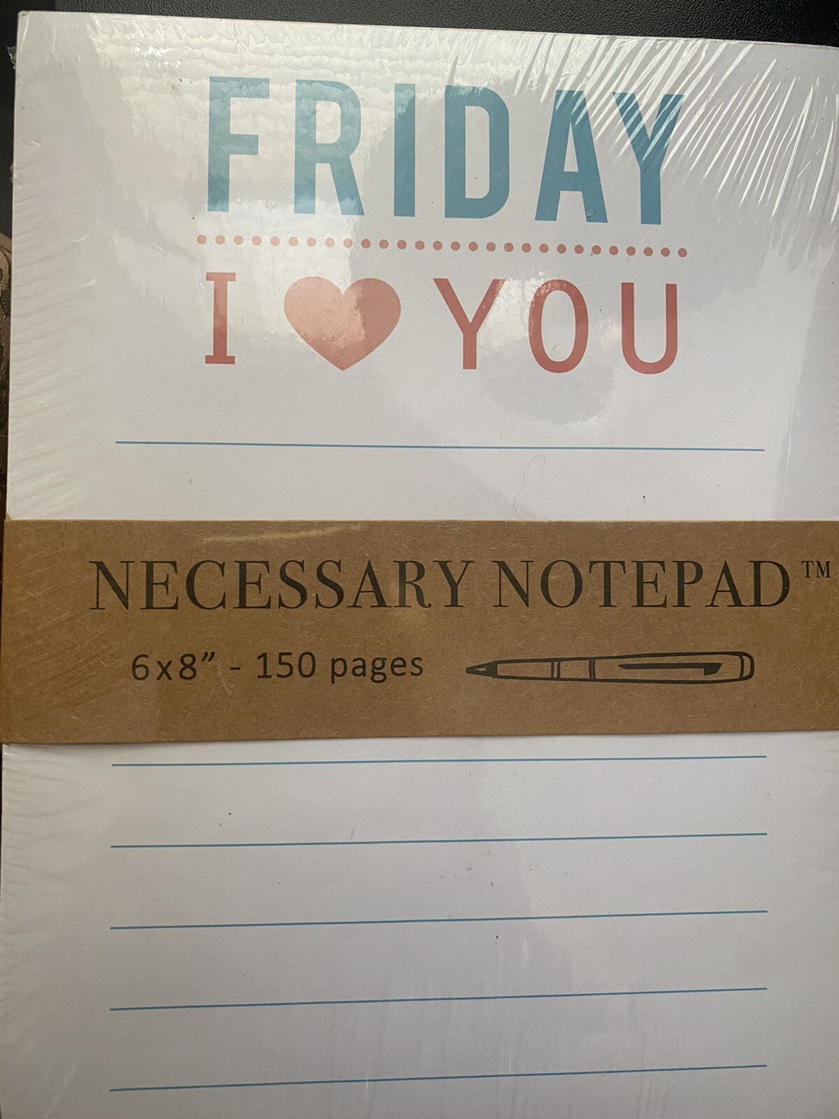 Friday I Love You Notepad 6x8 Sealed 150 Pages Necessary Notebook ...