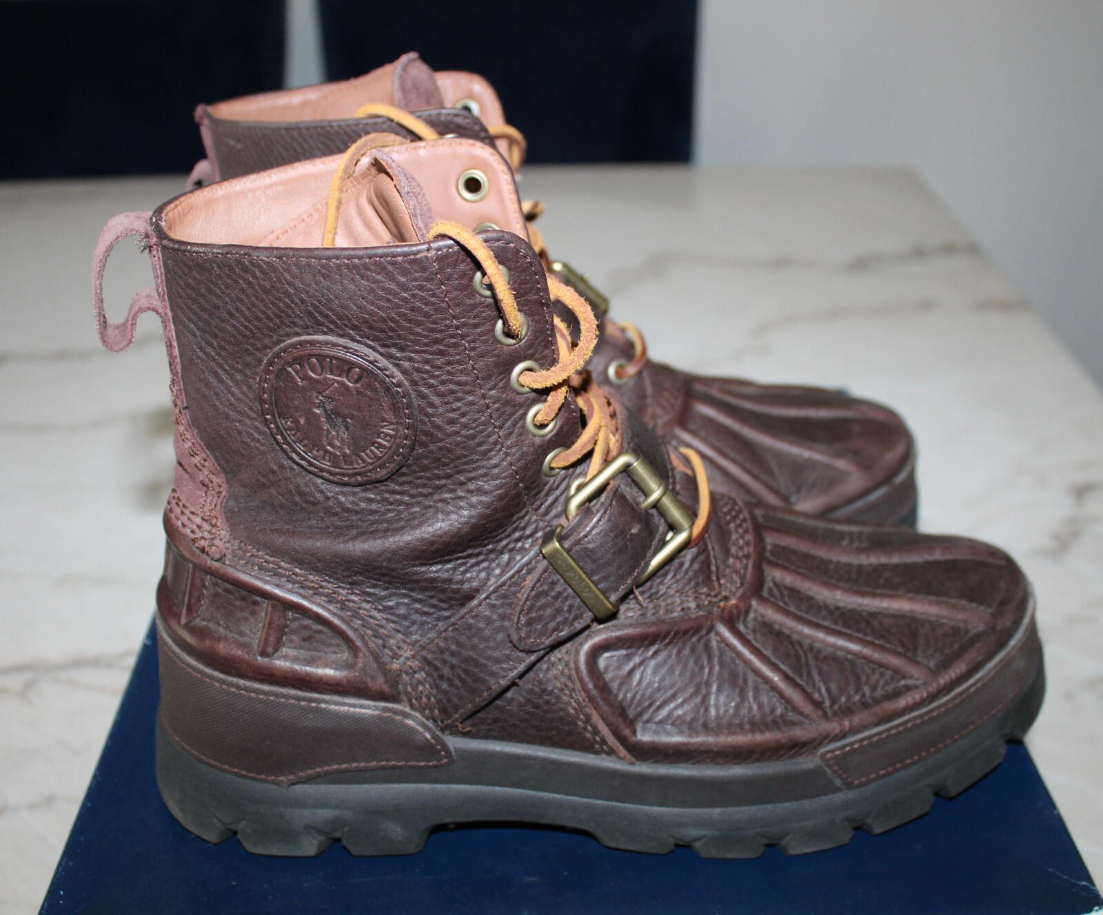 Polo Ralph Lauren Men's Oslo High-S Leather Boot Dark… - Gem