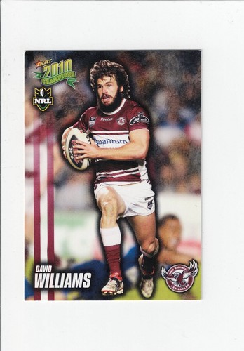 2010 Select NRL Champions Rugby League David Williams #64 (Manly Sea ...