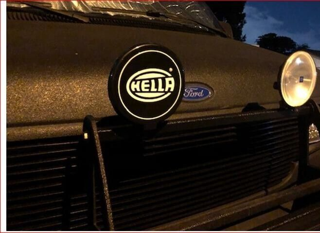 Pair of Hella 500 Series 6.4" Round Black Fog Driving Light Stone ...