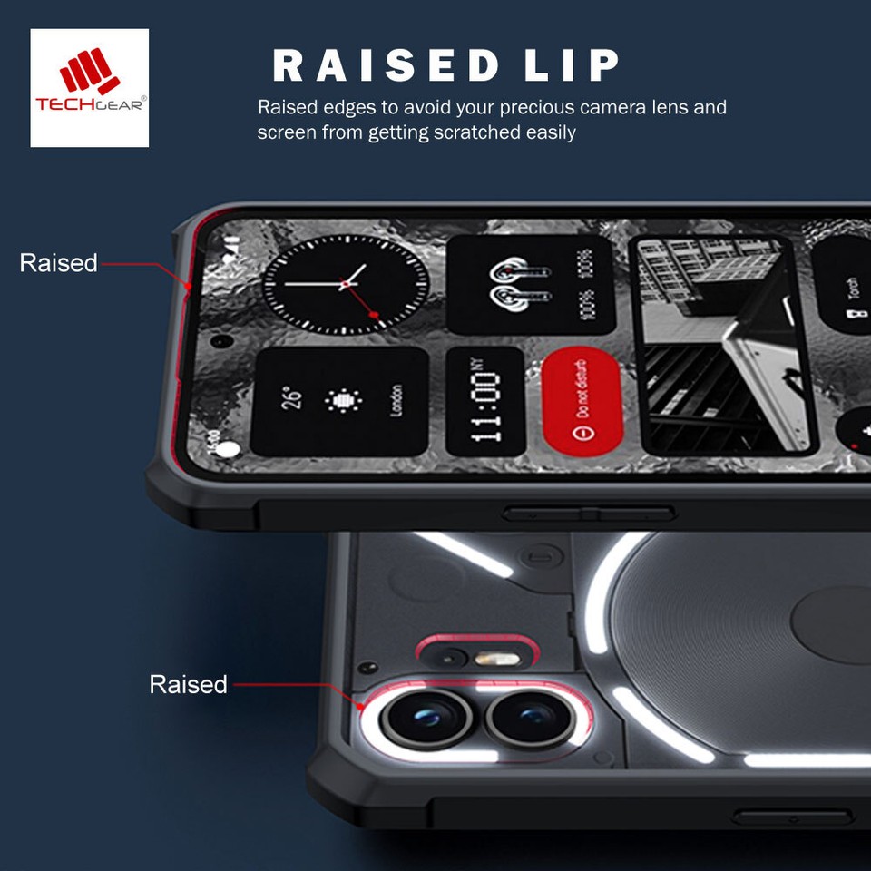 For Nothing Phone 2a, 2, 1 Tough Clear Hard Back Shockproof Armour ...