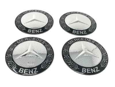 4 LOGO EMBLÈME MERCEDES NOIR 56 mm STICKER caches moyeu jante, centre ...