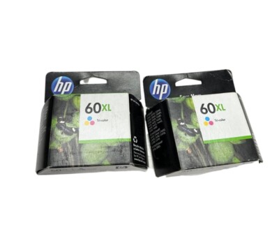 New Genuine HP 60XL Tri-Color Ink Cartridge Oct 2012 (LOT OF 2) **SALE ...