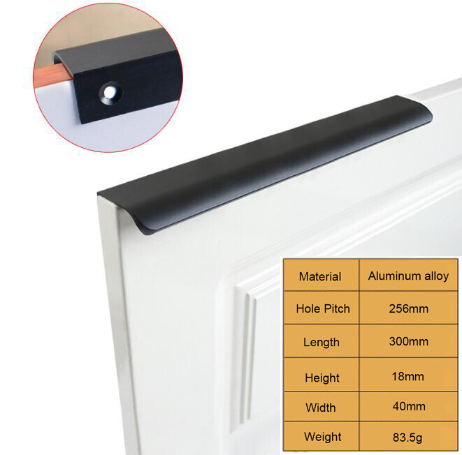 Aluminium Lip Pull Drawer Cabinet Door Finger Grip Edge Pulls Handles ...