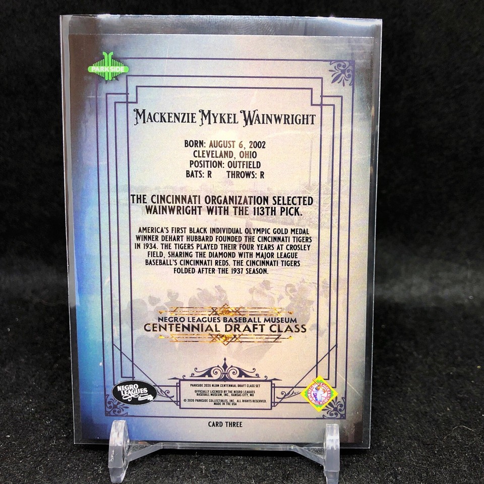 2020 Parkside Mackenzie Wainwright Negro League Centennial Draft Reds ...