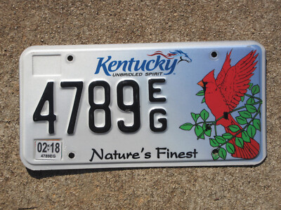 2018 Kentucky Nature's Finest License Plate 4789EG Red Cardinal ...