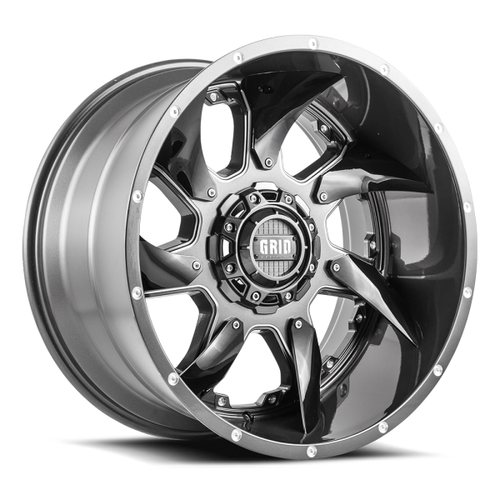 Grid Wheels GD01 Series 20x10 Gloss Graphite Milled Set of 4 Blank ...