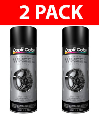 2 Pack Dupli Color Wheel Paint High Performance Black 11oz Aerosol New ...